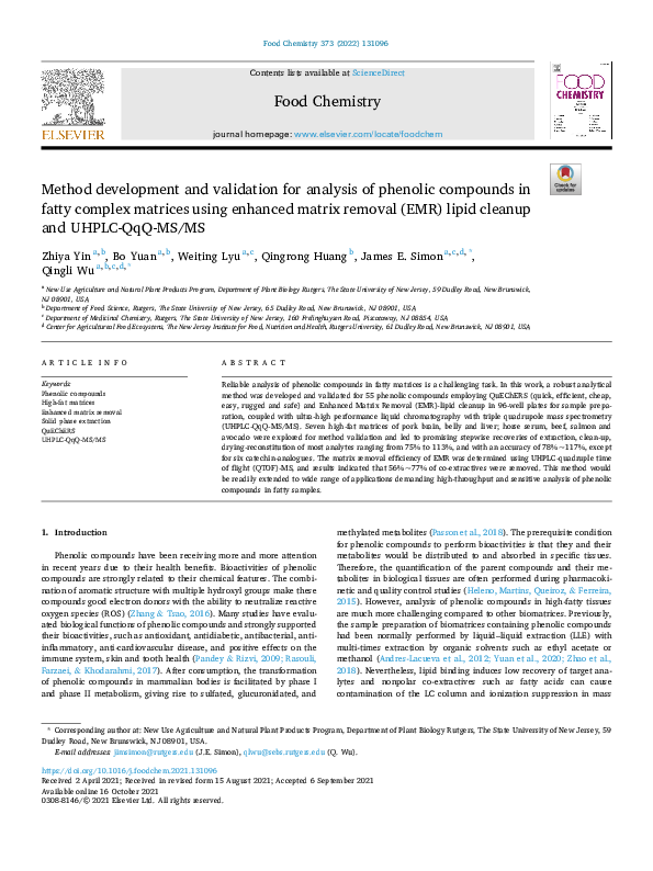 (PDF) Method development and validation for analysis of phenolic ...