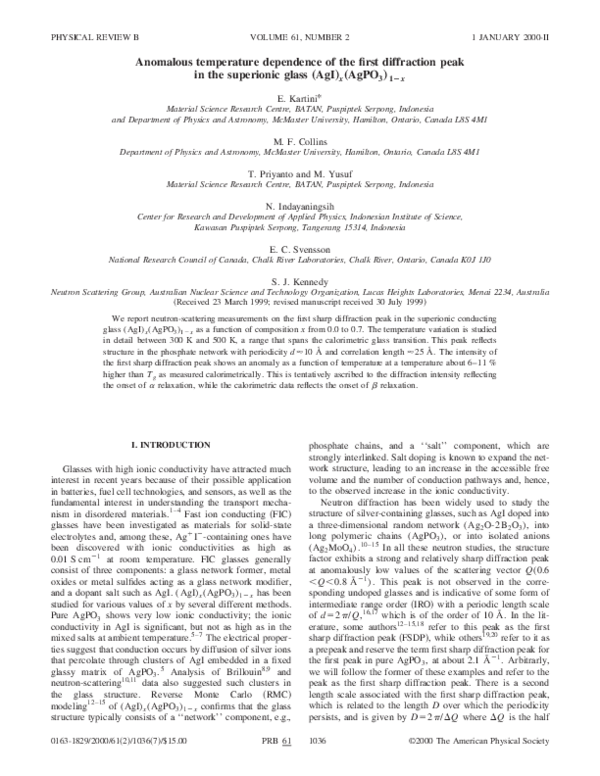 (PDF) Anomalous temperature dependence of the first diffraction peak in ...