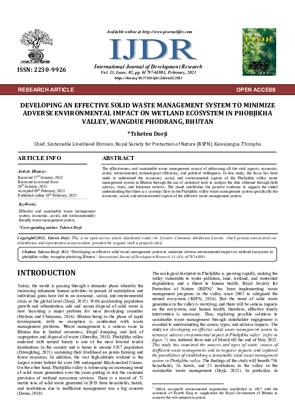(PDF) DEVELOPING AN EFFECTIVE SOLID WASTE MANAGEMENT SYSTEM TO MINIMIZE ...