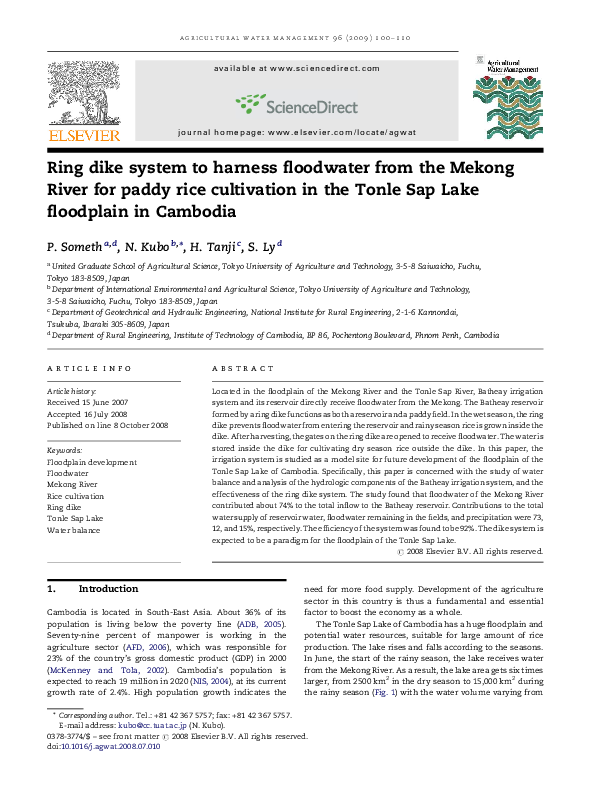 (PDF) Ring dike system to harness floodwater from the Mekong River for ...
