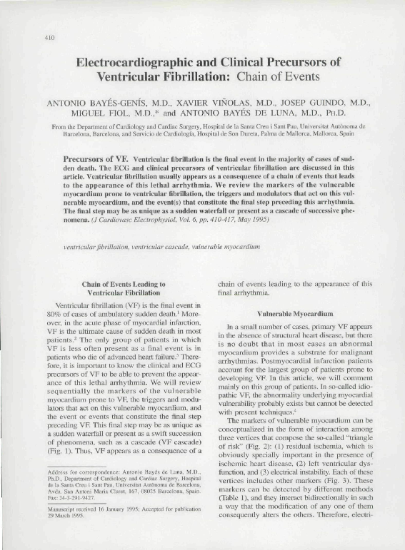 (PDF) Electrocardiographic and Clinical Precursors of Ventricular ...