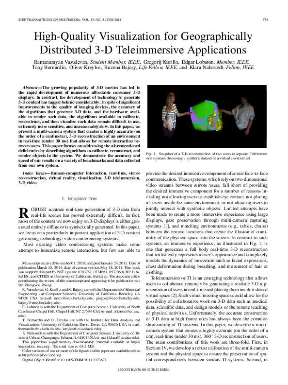 (PDF) High-Quality Visualization for Geographically Distributed 3-D ...