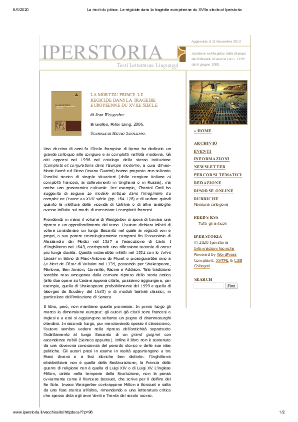 (PDF) La mort du prince. Le régicide dans la tragédie européenne du ...