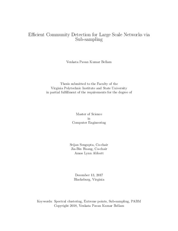 (PDF) Efficient Community Detection for Large Scale Networks via Sub-sampling | Pavan Bellam ...