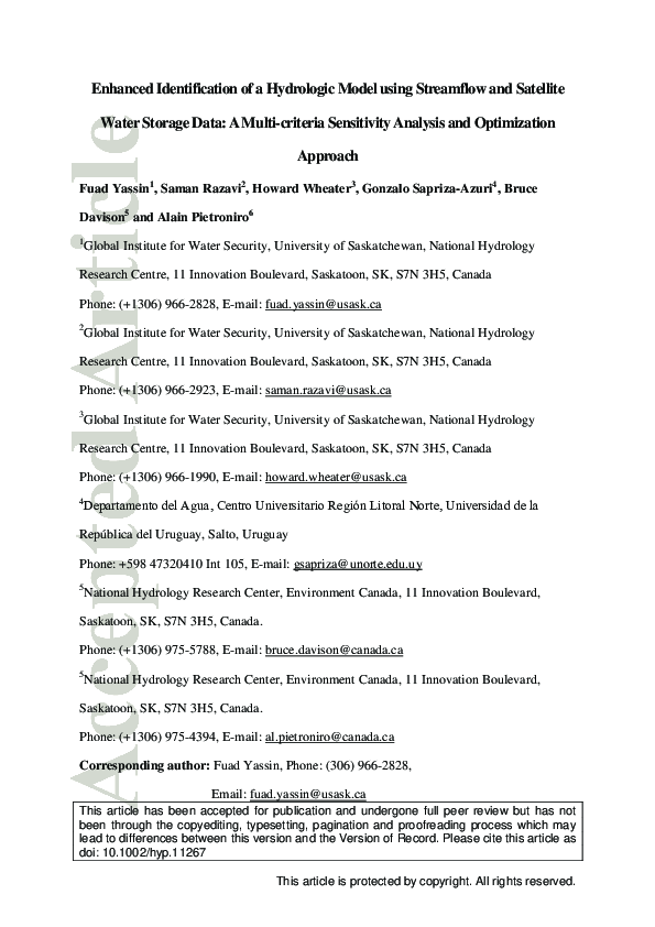 (PDF) Enhanced identification of a hydrologic model using streamflow and satellite water storage ...