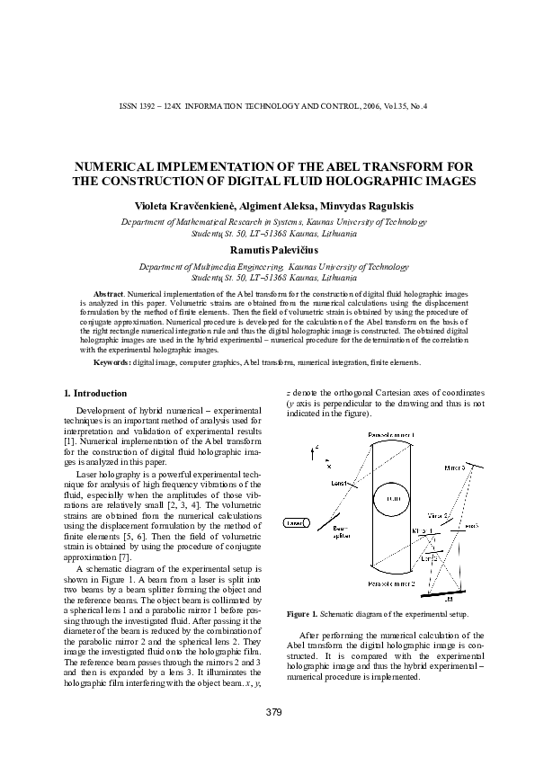 (PDF) Numerical Implementation of the Abel Transform for the Construction of Digital Fluid ...