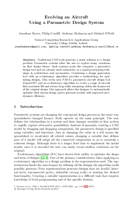 (PDF) Evolving an Aircraft Using a Parametric Design System | Philip Cardiff - Academia.edu