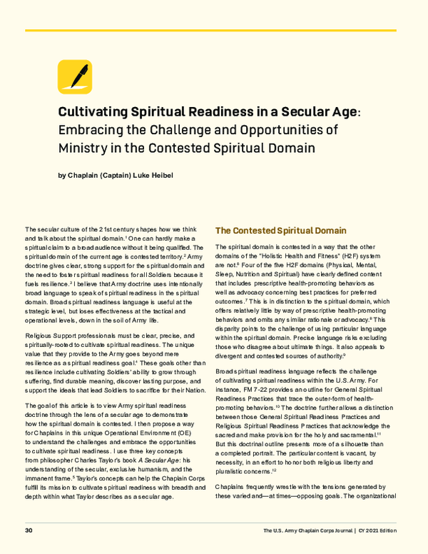 (PDF) Cultivating Spiritual Readiness in a Secular Age: Embracing the ...