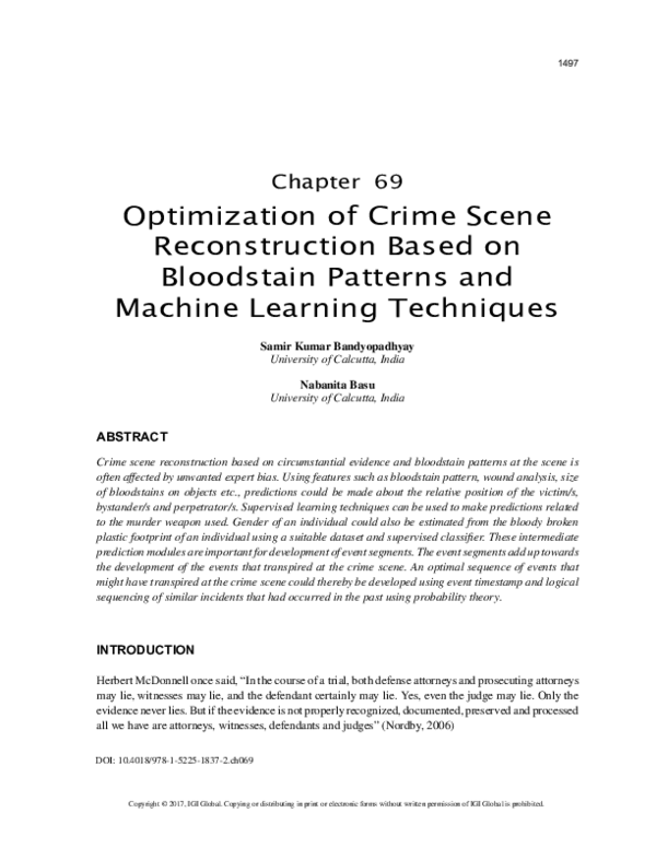 (PDF) Optimization of Crime Scene Reconstruction Based on Bloodstain ...