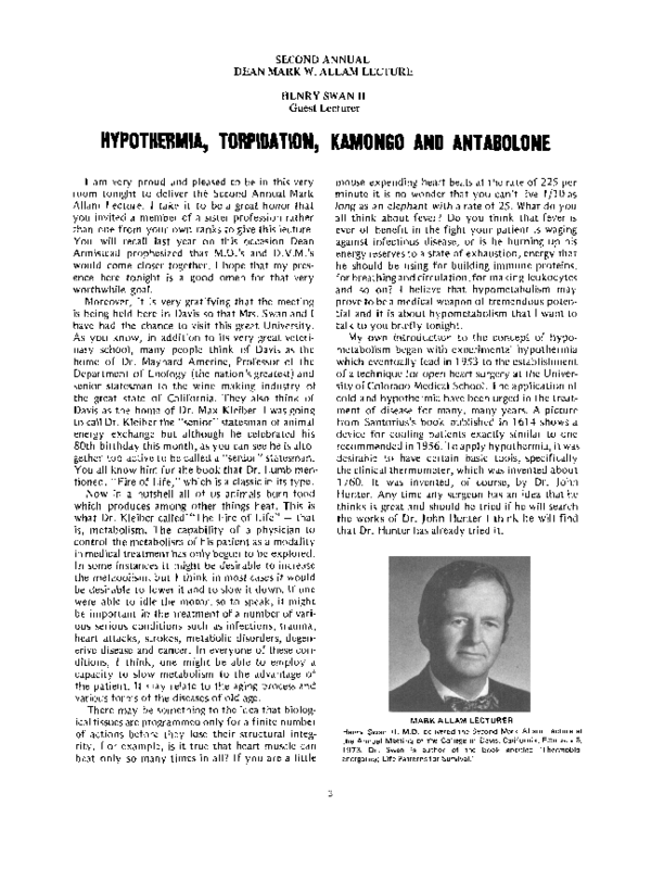 (PDF) Hypothermia, Torpidation, Kamongo and Antabolone