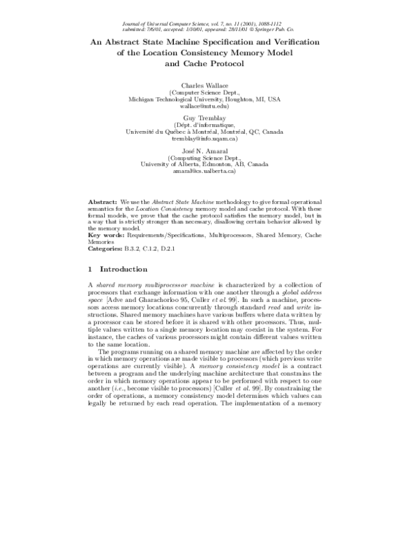 (PDF) An Abstract State Machine Specification and Verification of the ...