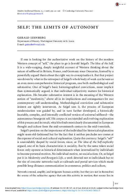 (PDF) Self: The Limits of Autonomy