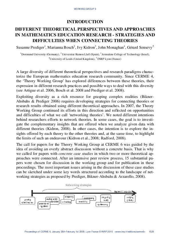 (PDF) Different theoretical perspectives and approaches in mathematics ...