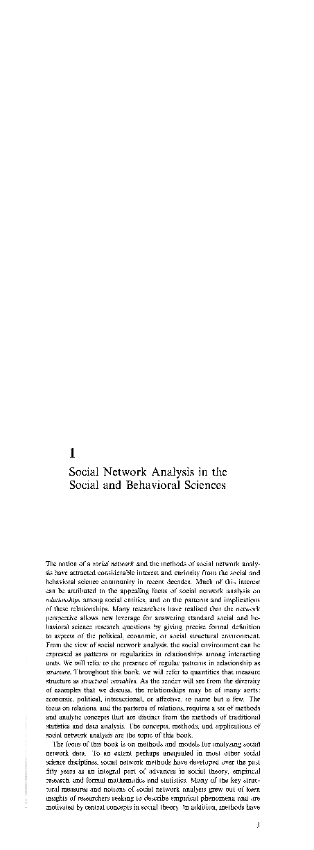 Pdf Social Network Analysis In The Social And Behavioral Sciences