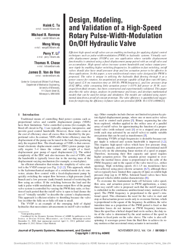 (PDF) Design, Modeling, and Validation of a High-Speed Rotary Pulse ...