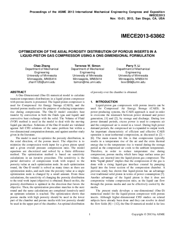 (PDF) Optimization of the Axial Porosity Distribution of Porous Inserts ...