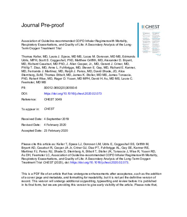 (PDF) Association of Guideline-Recommended COPD Inhaler Regimens With ...