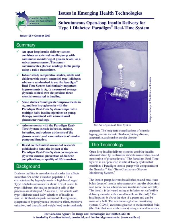 (PDF) Subcutaneous open-loop insulin delivery for type 1 diabetes ...