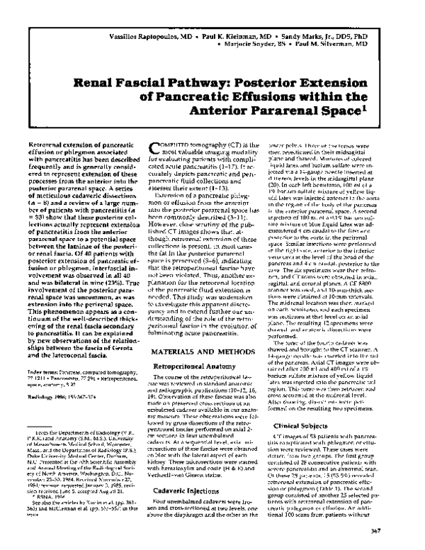 (PDF) Renal fascial pathway: posterior extension of pancreatic ...