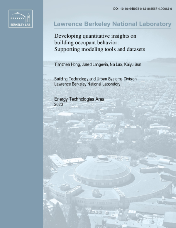 Pdf Developing Quantitative Insights On Building Occupant Behaviour