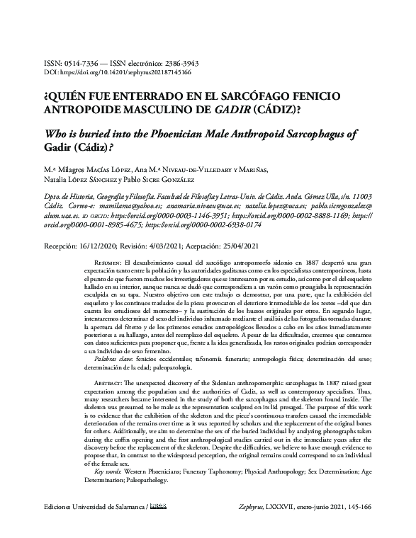 (PDF) QUIÉN FUE ENTERRADO EN EL SARCÓFAGO FENICIO ANTROPOIDE MASCULINO ...