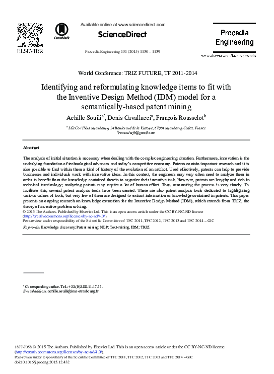 (PDF) Identifying and Reformulating Knowledge Items to Fit with the ...