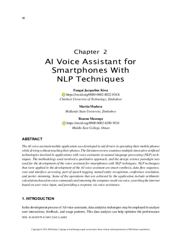 (PDF) AI Voice Assistant for Smartphones With NLP Techniques