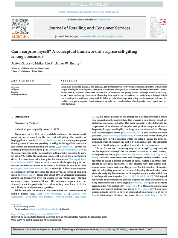 (PDF) Can I surprise myself? A conceptual framework of surprise self ...