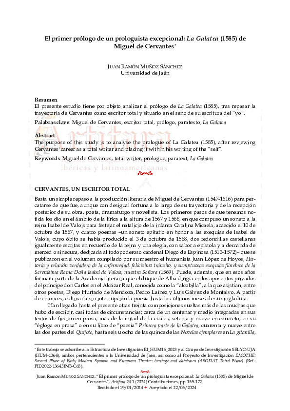 (PDF) El primer prólogo de un prologuista excepcional: La Galatea (1585 ...