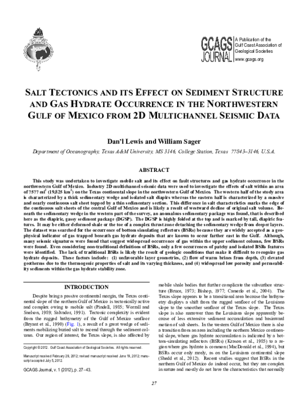 (PDF) Salt Tectonics and Its Effect on Sediment Structure and Gas ...