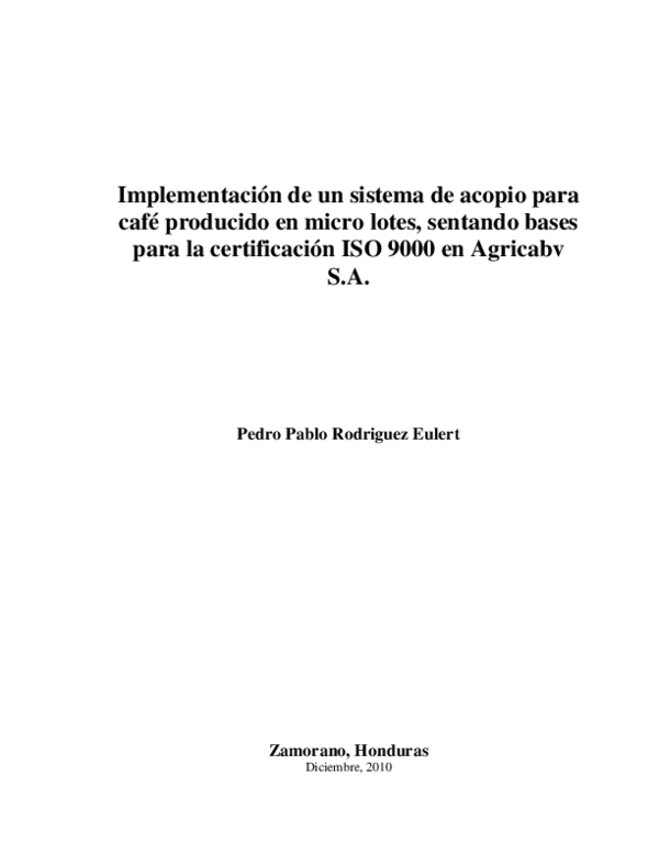 (PDF) Implementación de un sistema de acopio para café producido en ...