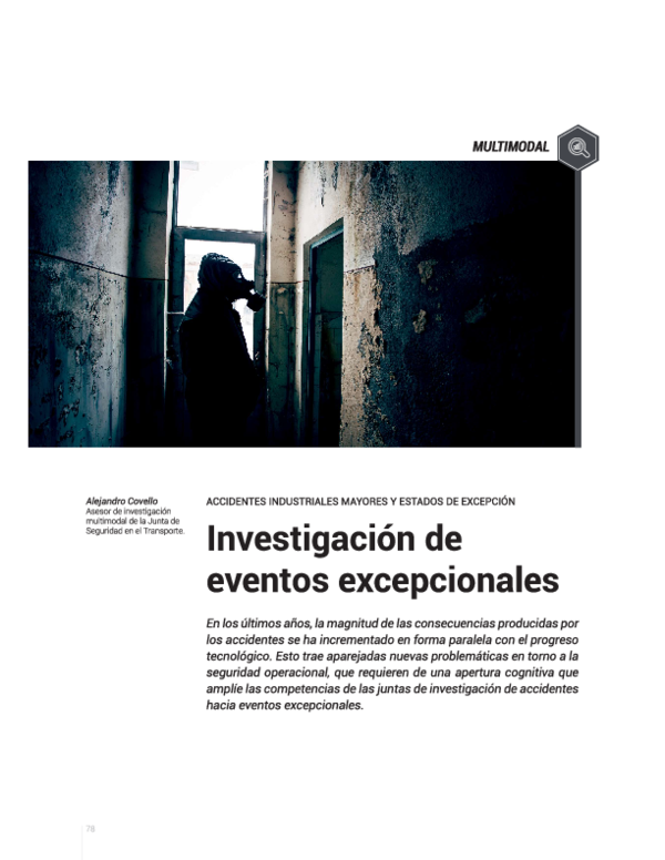 (PDF) Investigación de eventos excepcionales. Covello