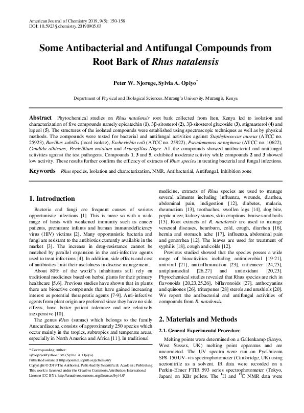 (PDF) Some Antibacterial and Antifungal Compounds from Root Bark of ...
