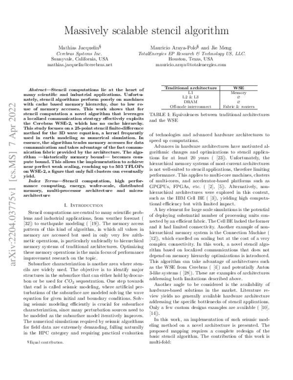 (PDF) Massively scalable stencil algorithm