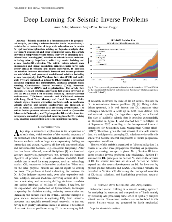 (PDF) Deep Learning for Seismic Inverse Problems: Toward the ...