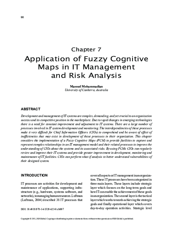 (PDF) Application of Fuzzy Cognitive Maps in IT Management and Risk Analysis