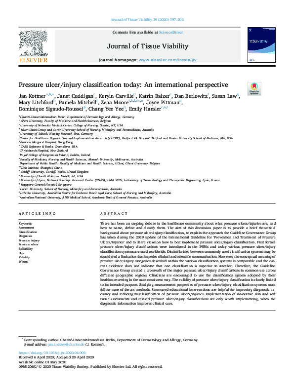 (PDF) Pressure ulcer/injury classification today: An international ...