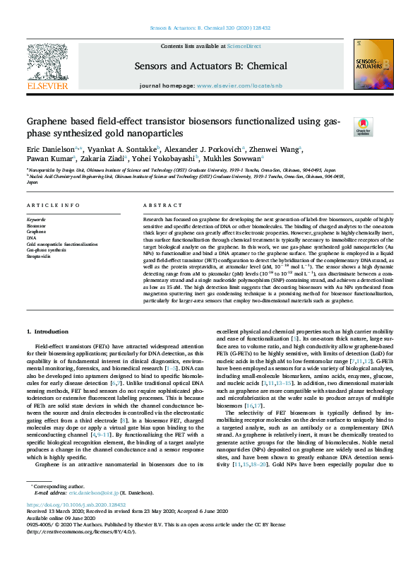 Pdf Graphene Based Field Effect Transistor Biosensors For Breast