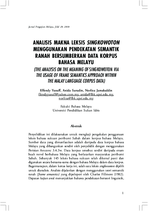 (PDF) Analisis Makna Leksis Singkowoton Menggunakan Pendekatan Semantik ...