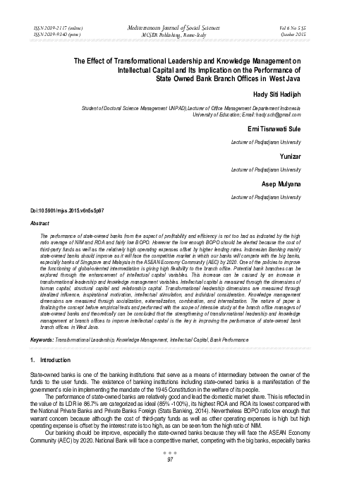 (PDF) The Effect of Transformational Leadership and Knowledge Sharing ...