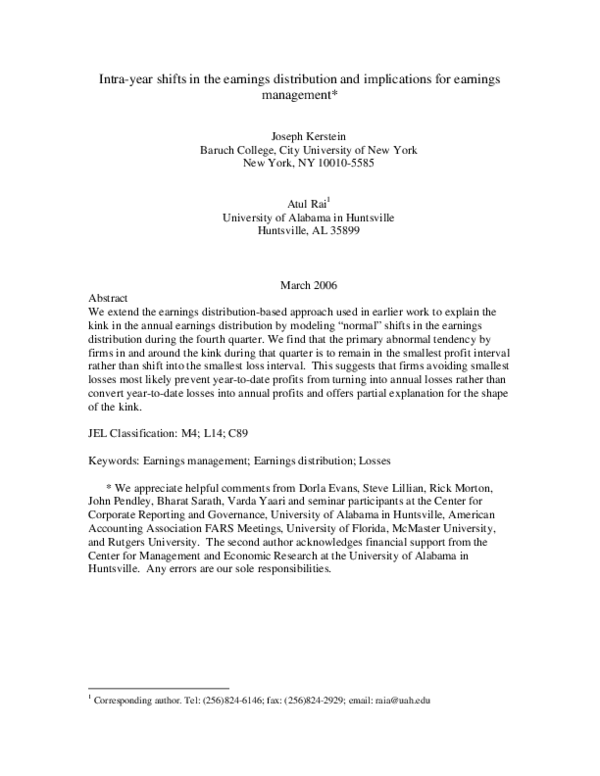 (PDF) Intra-year shifts in the earnings distribution and their ...