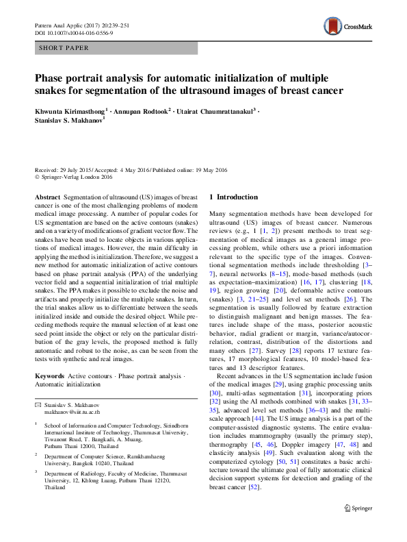 (PDF) Phase portrait analysis for automatic initialization of multiple snakes for segmentation ...
