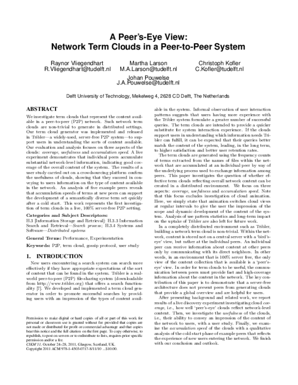 (PDF) A peer's-eye view