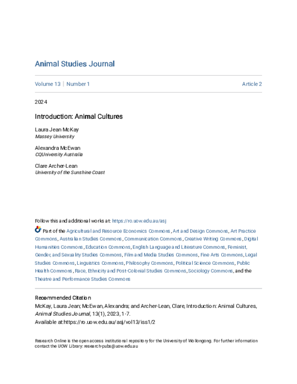 (PDF) Introduction: Animal Cultures Introduction: Animal Cultures