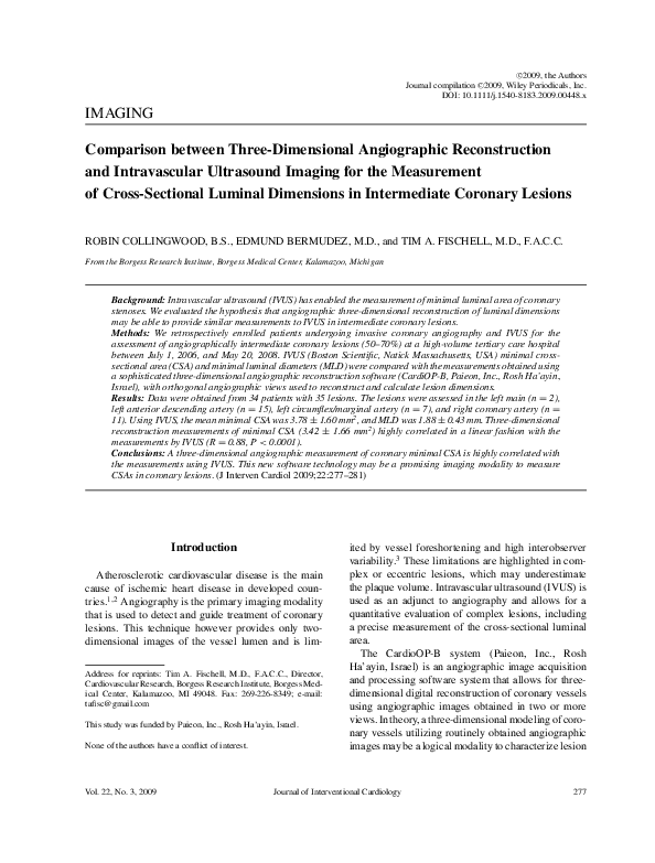 (PDF) Comparison between Three-Dimensional Angiographic Reconstruction ...