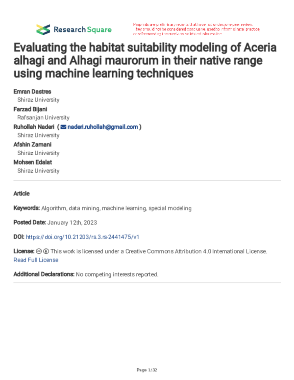 (PDF) Evaluating the habitat suitability modeling of Aceria alhagi and Alhagi maurorum in their ...