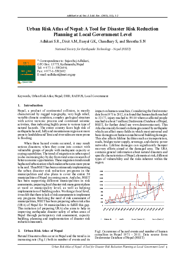 (PDF) Urban Risk Atlas of Nepal: A Tool for Disaster Risk Reduction ...