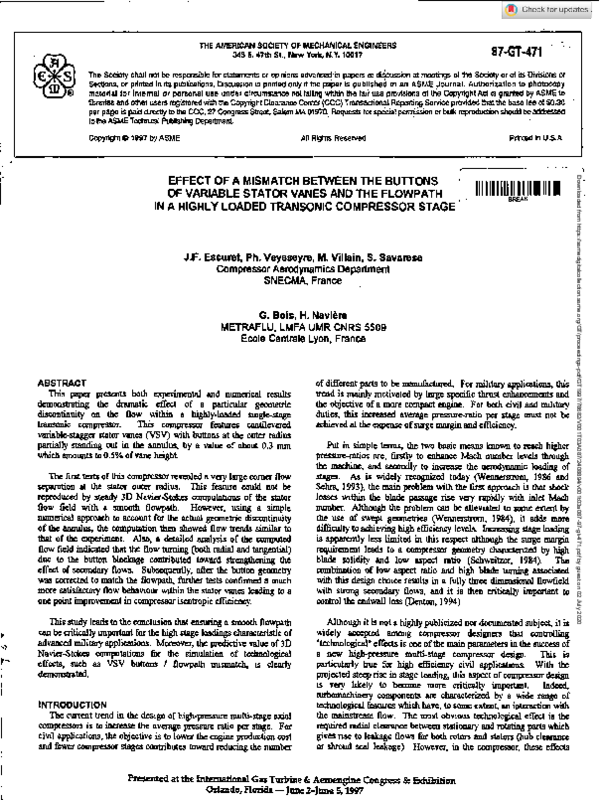 (PDF) Effect of a Mismatch Between the Buttons of Variable Stator Vanes ...