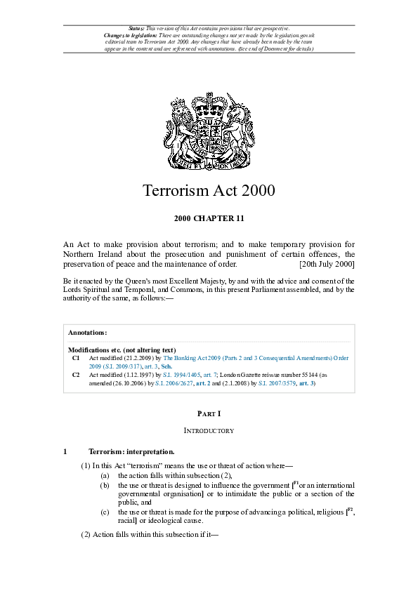 (PDF) Terrorism Act 2000