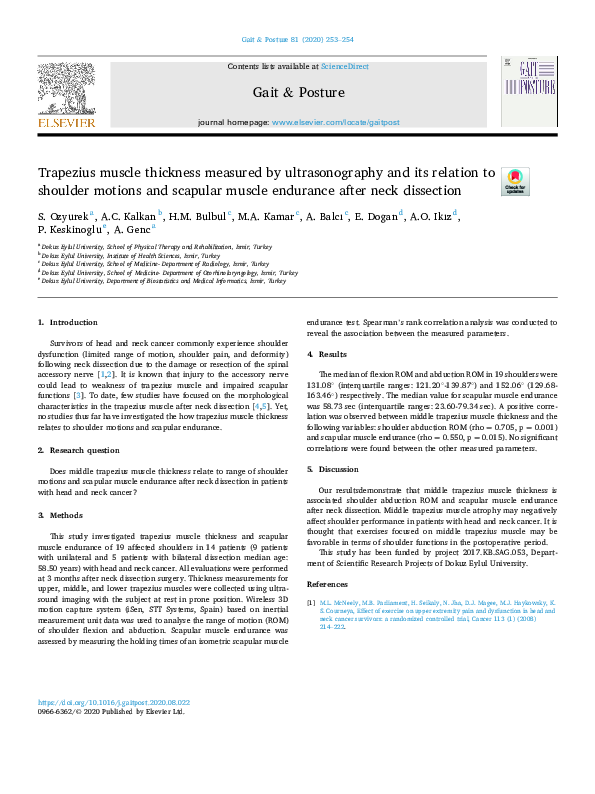 (PDF) Trapezius muscle thickness measured by ultrasonography and its ...